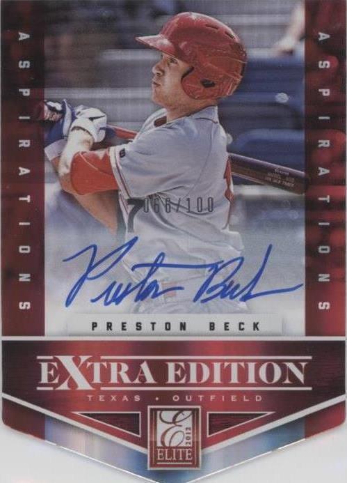 2012 Elite Extra Edition - Preston Beck #134 Aspirations Die-Cut ...