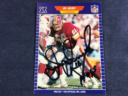 H4-21 FOOTBALL CARD - JOE JACOBY WASHINGTON REDSKINS - AUTOGRAPHED ...