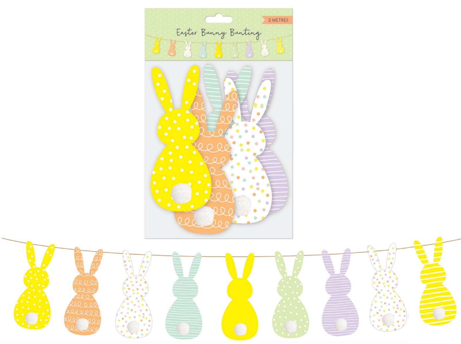 Easter Bunting Bunny Rabbit Banner Garland Hanging Ready Threaded 2 ...