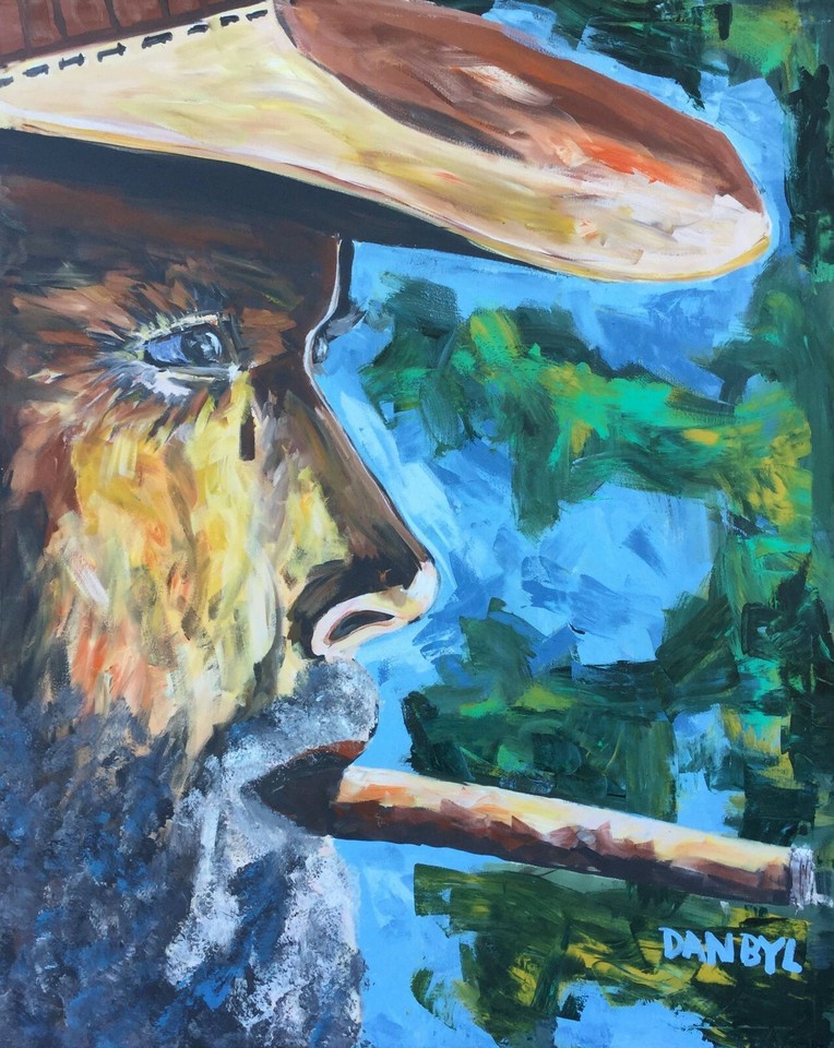 10 Large CELEBRITY ORIGINAL MODERN ART PAINTINGS Retired Artist Dan Byl ...