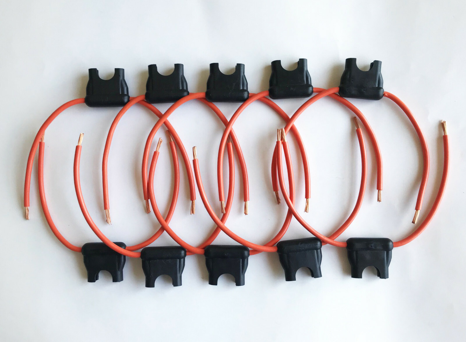 10PCS 12 GA.IN-LINE ATC FUSE HOLDER 100% OFC COPPER WIRE FOR AUTOMOTIVE ...