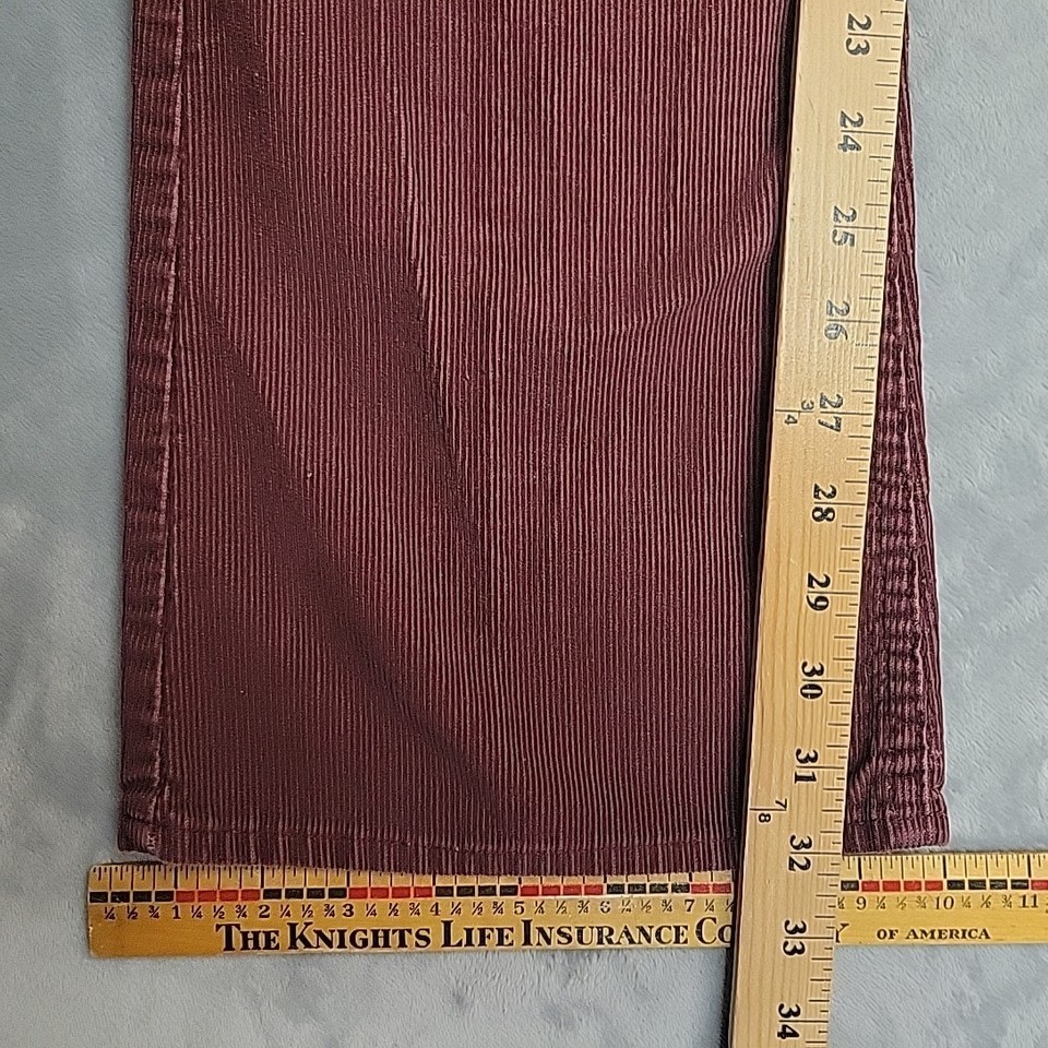 VTG Levis 646 Corduroy Pants Mens 30x34 Maroon White Tab Bell Bottom ...