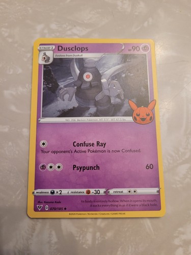 Pokemon Dusclops Trick Or Trade Uncommon Card 070/185 NM 2020 | eBay