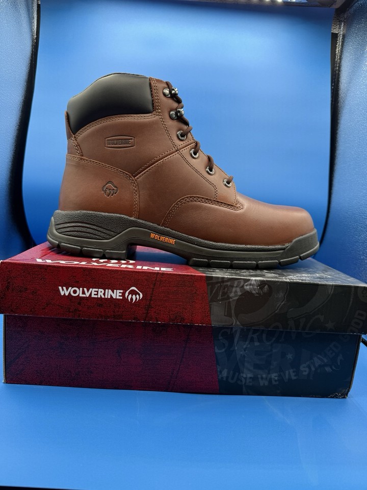 Wolverine Harrison Lace-Up Work Brown Boot w/anti-fatigue 9mm insoles ...
