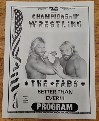 Jarrett Promotions Championship Wrestling Match Program 11/5 Louisville ...