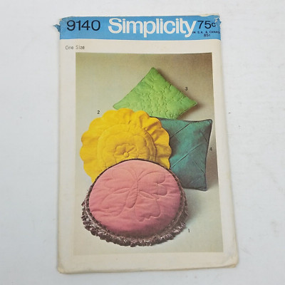 Simplicity 9140 Knife Edge Pillow Pattern Quilted MCM Atomic Era 1960's ...