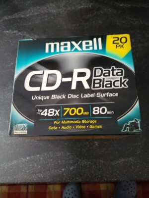 Maxell CD-R Music Recordable Discs 80 Minute 700 MB Sealed 20 Pack ...