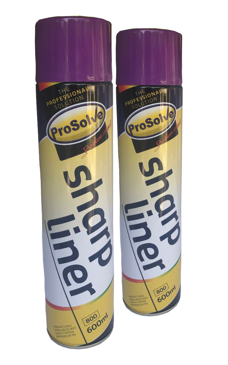 PURPLE SHARP LINE SPRAY PAINT MARKING METAL CAR PARK FIELD ROAD PITCH ...