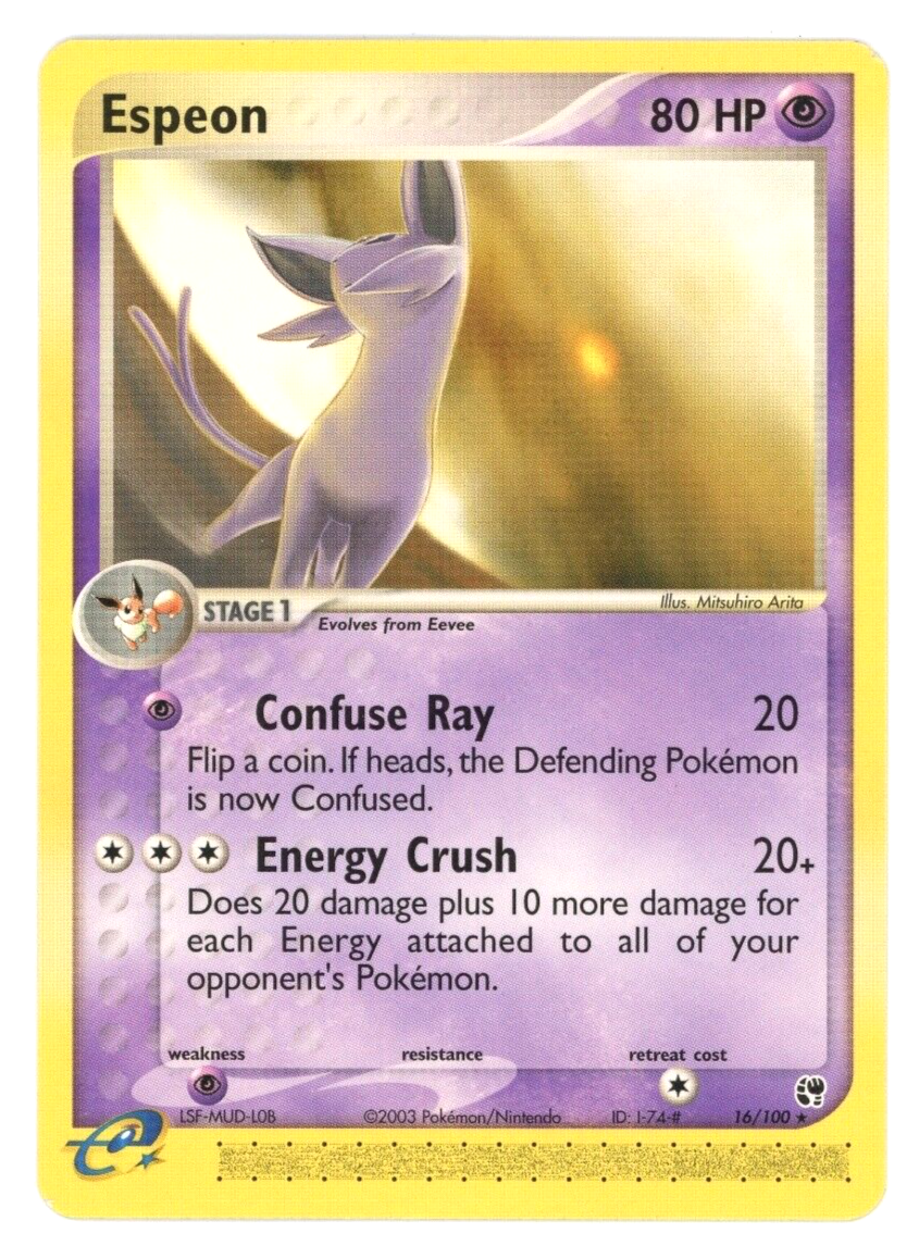 Pokémon Espeon 16/100 Non-Holo Rare Card EX Sandstorm Set 2003 LP | eBay