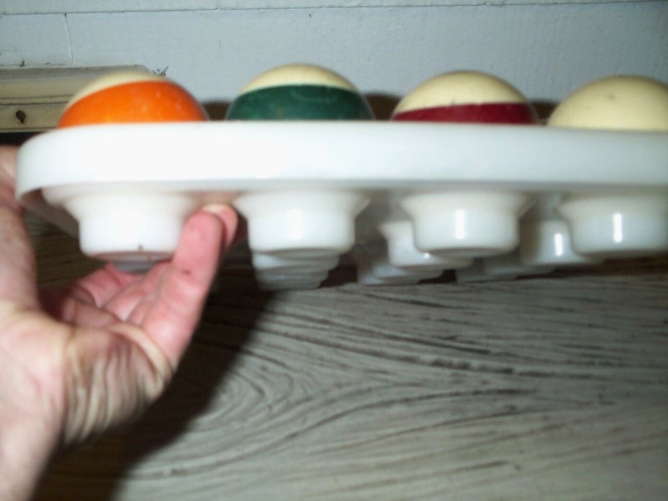 Vintage POOL TABLE BALLS 16pcs Billiard Ball Set 2-1/4" & Plastic ...