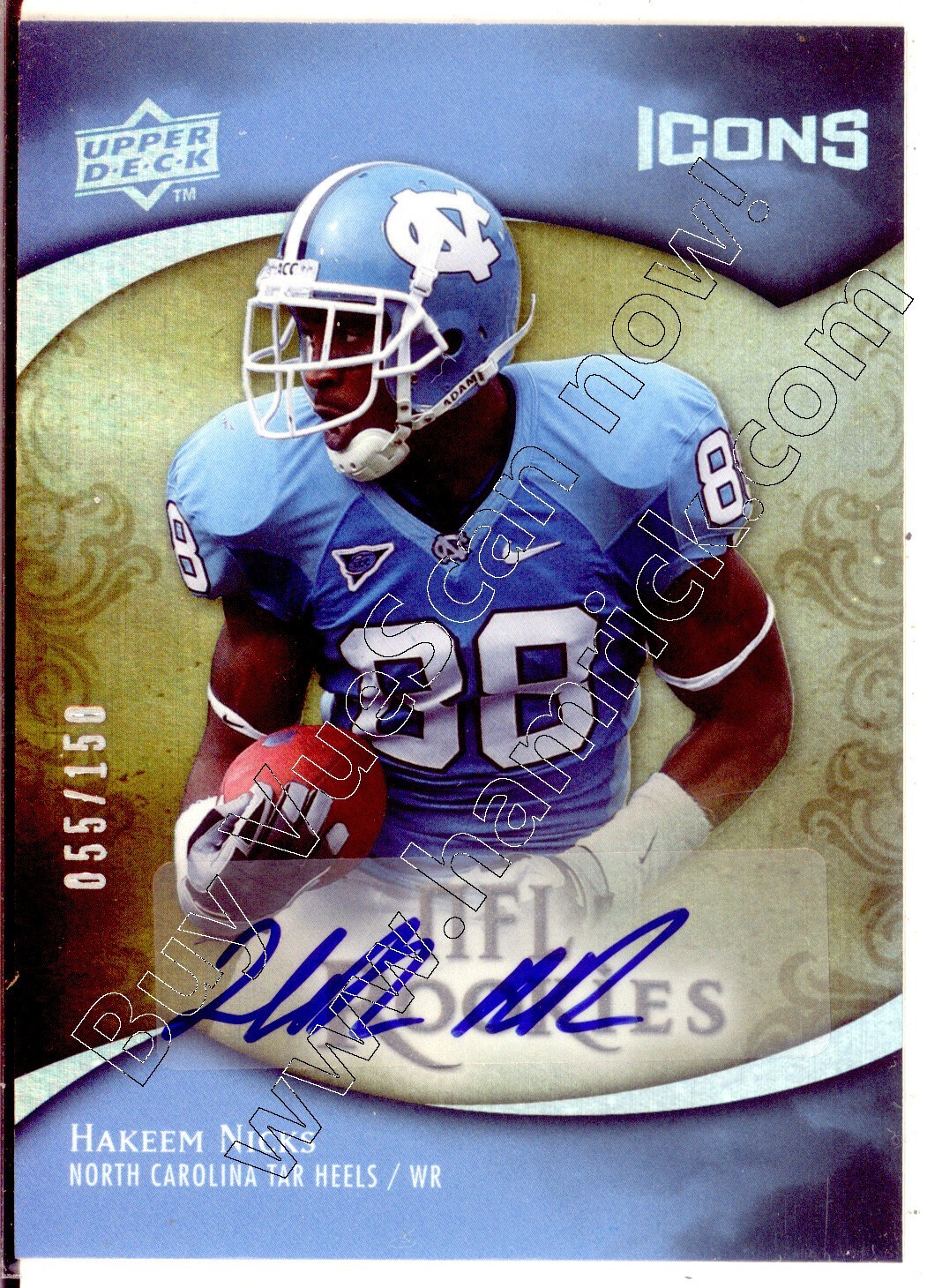 hakeem nicks rc rookie draft auto autograph carolina tar heels unc ...