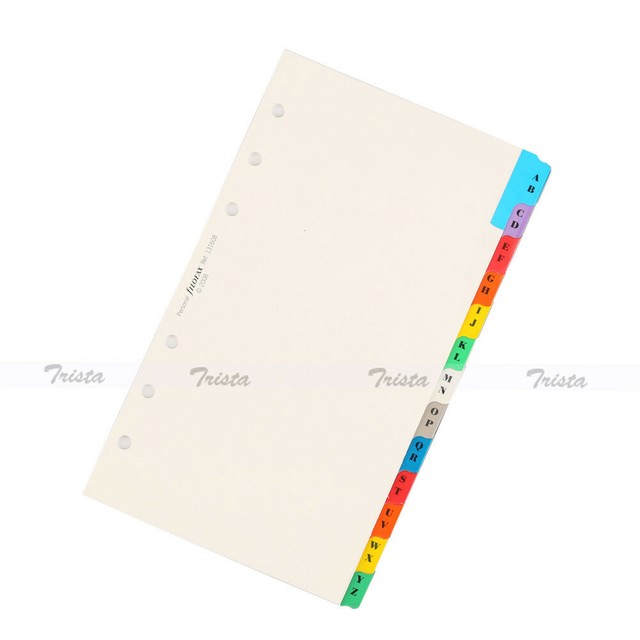Filofax A-z Index Multi Coloured Divider Tabs Personal Refill Insert ...