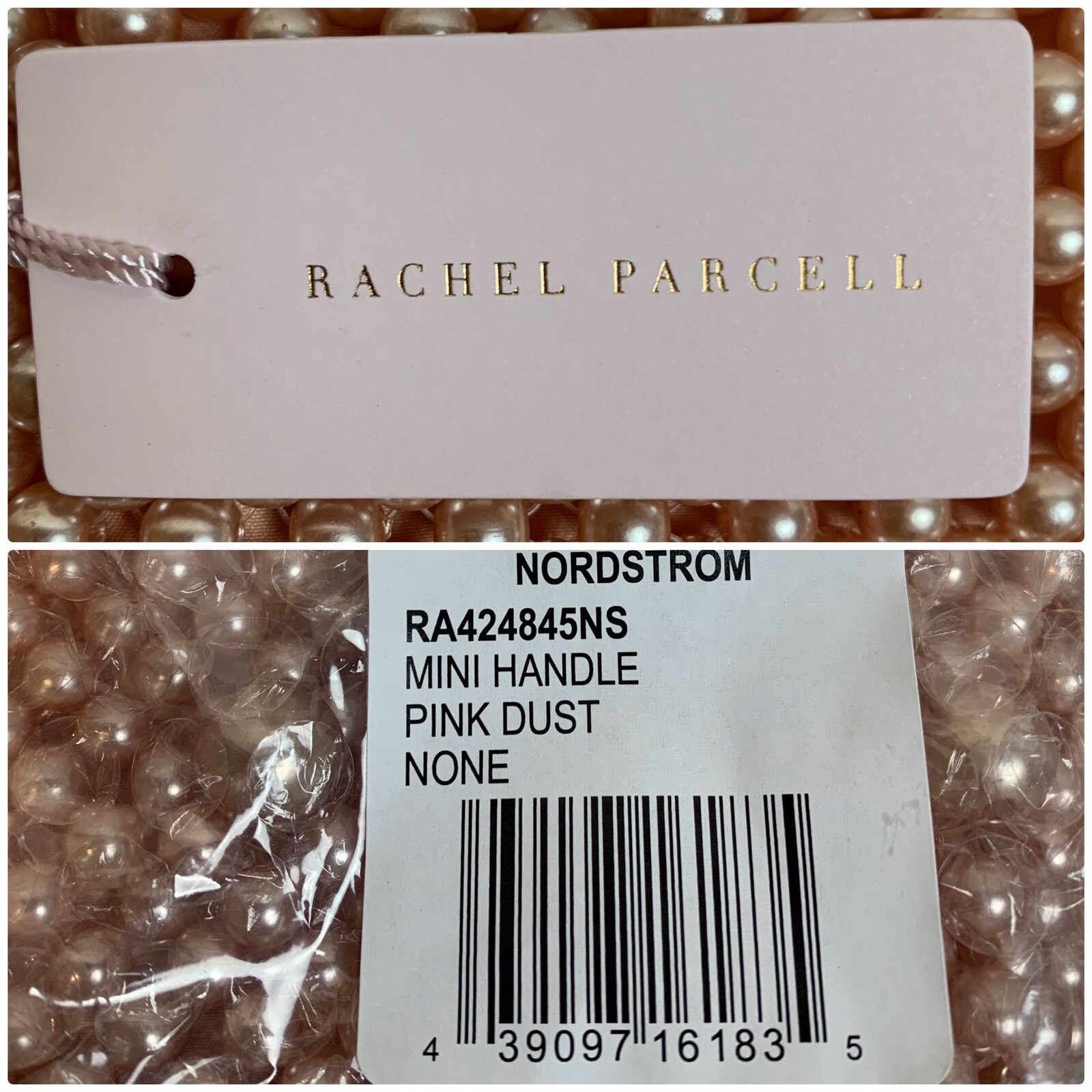 Lisa Parcell Mini Beaded Top Handle Bag Pink Dust Color Very Cute! NWTS ...