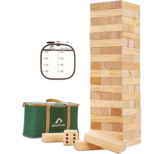 ApudArmis 60 PCS Giant Tumble Tower Stack up to 5Ft Pine Wooden Stacking Timb... 191762576749| eBay