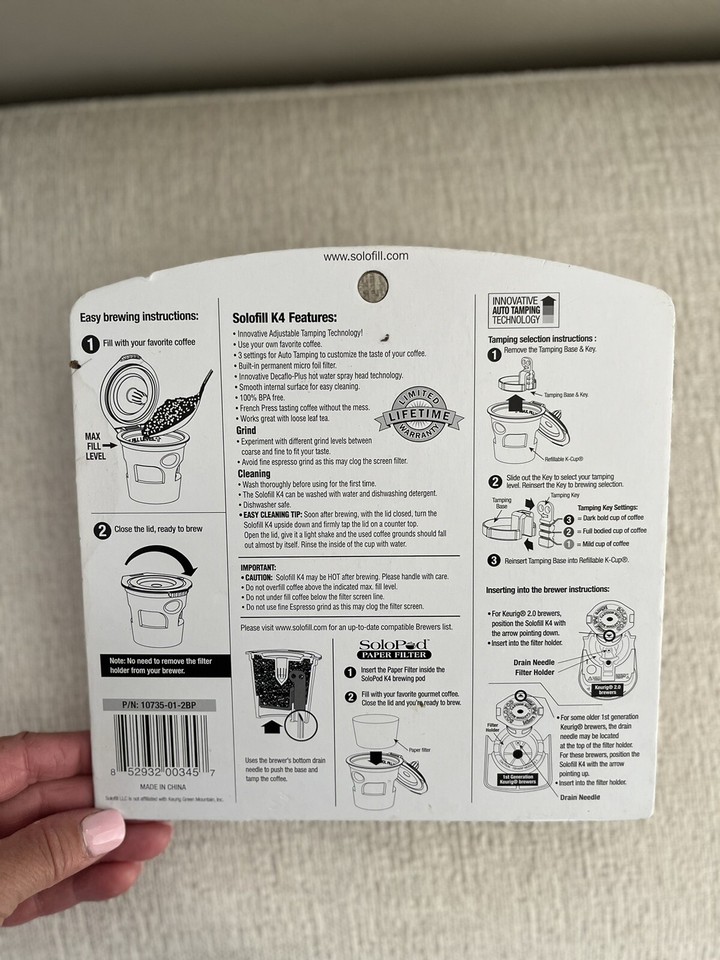 Solofill K4 Chrome Refillable K-Cup Brewing Pod with Paper Filters NEW ...