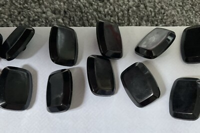 12 Plastic Black Oblong Shaped Shank Buttons Buttons 15mm Approx | eBay UK