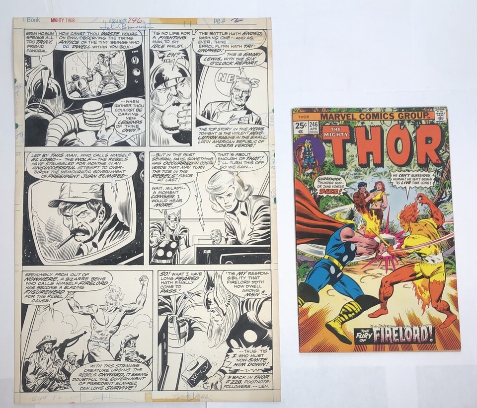 Marvel Comics Thor #246 p. 2 Original Art John Buscema Joe Sinnott 1976 ...