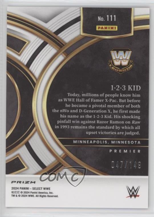 2024 Panini Select WWE Premier Level Maroon Prizm /149 1-2-3 Kid #111 ...