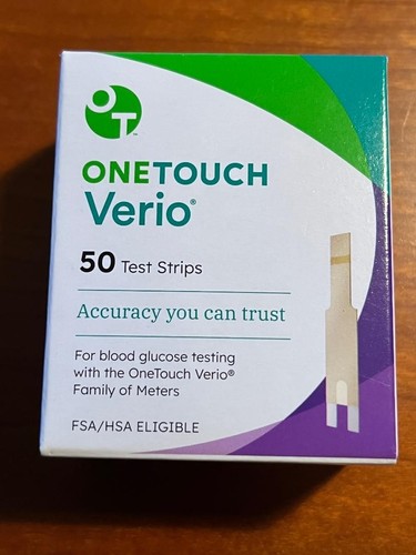 One Touch Verio 50 Count Blood Glucose Test Strips Expiration 3/31/2027 ...