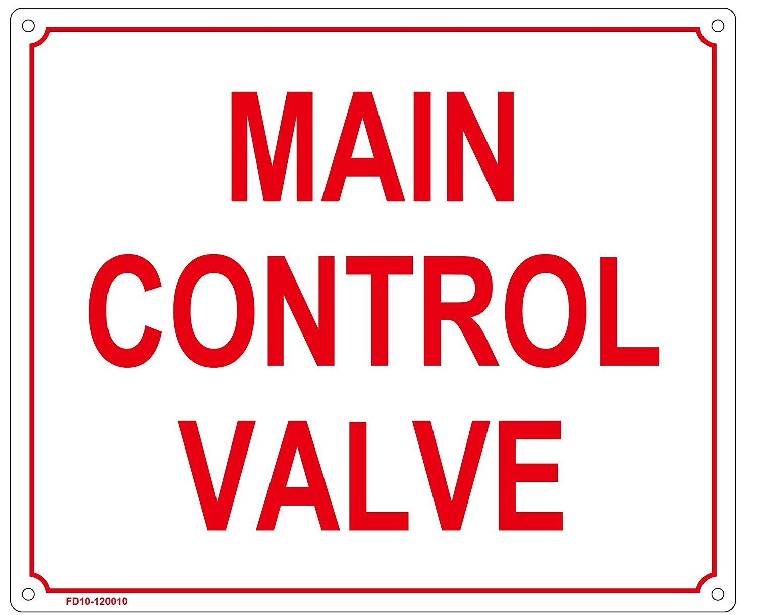 MAIN CONTROL VALVE SIGN ( ALUMINIUM 10x12 -Rust Free )-REF24-1027 | eBay