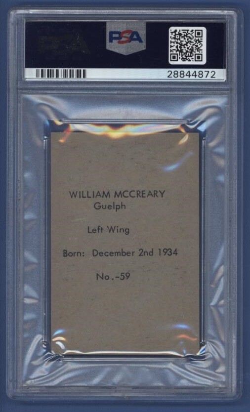 1952-53 Juniors Blue Tint #59 WILLIAM McCREARY PSA 7 NM Guelph Biltmores Only 2 | eBay