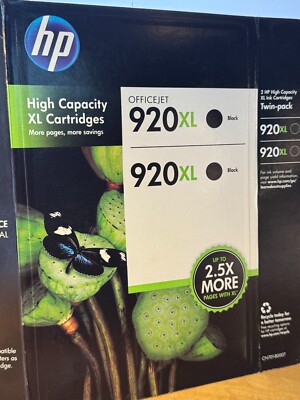 Two HP Original Printer Ink carts, Black 920XL | eBay
