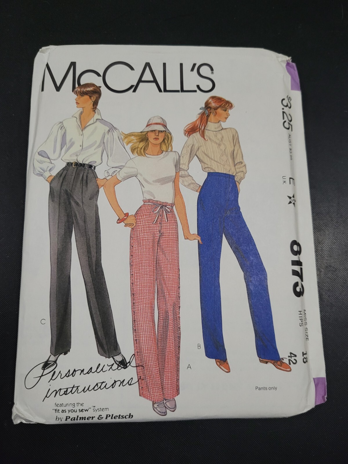 VINTAGE MCCALLS PLEATED POCKET PANTS PATTERN 8173 SIZE 18 FREE SHIPPING ...