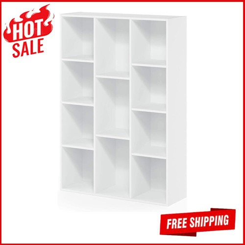 Bookcase Storage 11-Cube Floor Mount Engineered Wood Tiered Shelf ...