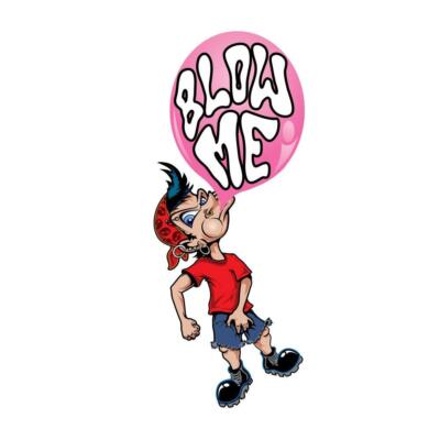 LETHAL THREAT "BLOW ME BUBBLE BOY" MINI STICKER - DECAL | eBay
