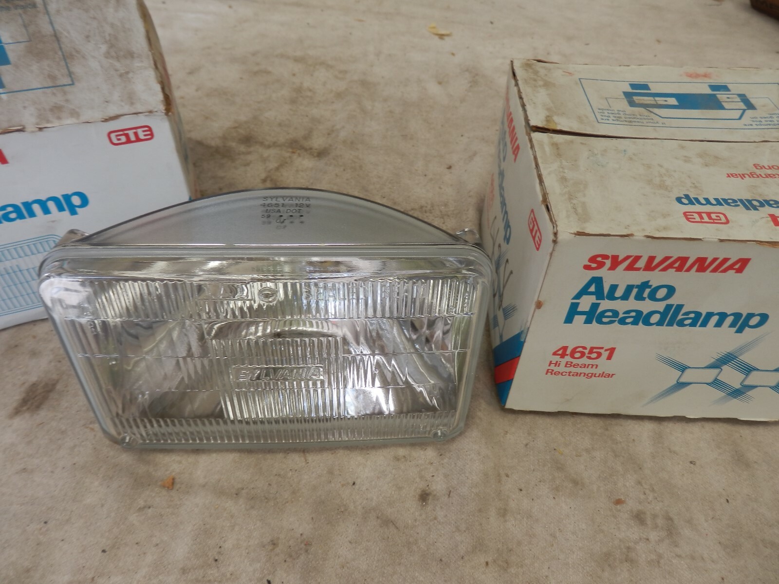 Set of Two(2) NOS Sylvania 4651 Hi Beam Rectangular Headlamps | eBay