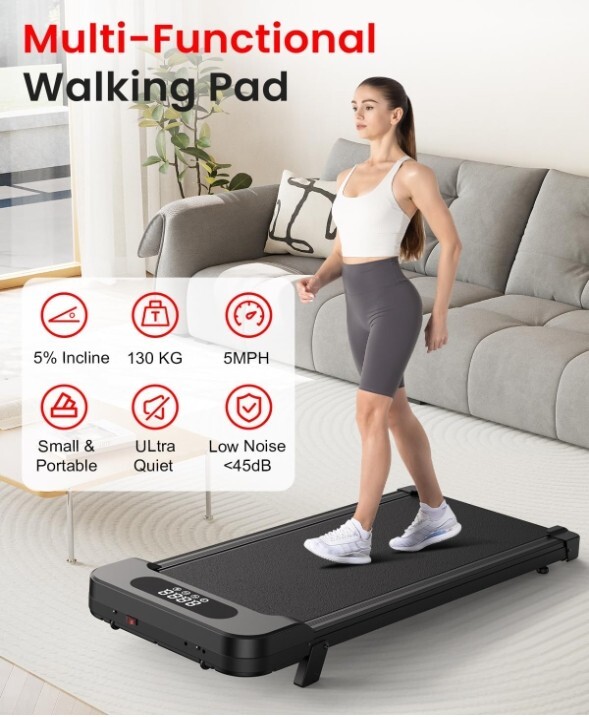 Walking Pad Electric Treadmill Underdesk Smart Running Machine W ...
