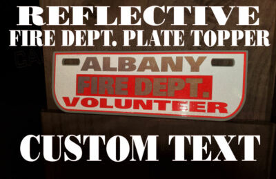 BOTTOM MOUNT Fire Dept CUSTOM MADE REFLECTIVE Firefighter EMT FIRE ...