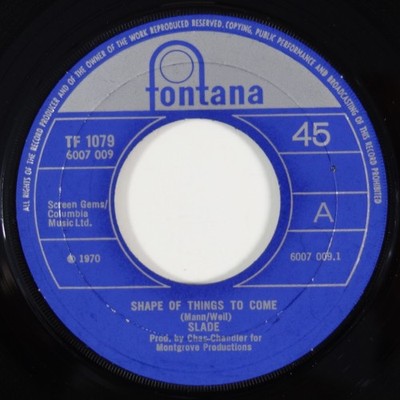 SLADE Shape Of Things To Come RARE 1970 UK 45 C'Mon C'Mon GLAM garage ...