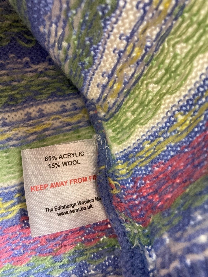 BNWT Ladies EWM COUNTRY ROSE Blue Fairisle Wool Blend Cardigan UK M CG ...