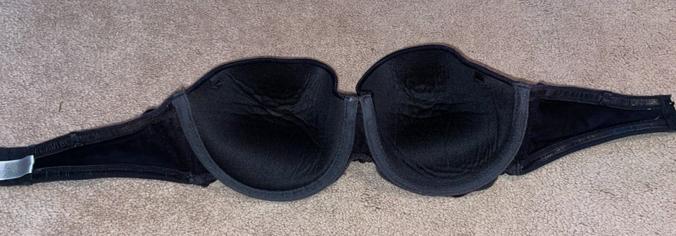 Black Strapless Push Up Wonderbra Bra Size 34C Style 7644 | eBay
