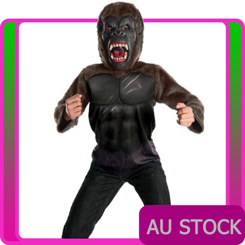 Kids Gorilla Costume Mighty Ape Monkey Boys Halloween King Kong Animal ...
