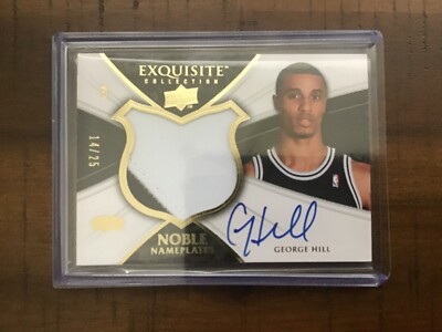 2008/09 Upper Deck Exquisite George Hill Noble Nameplates rookie auto ...