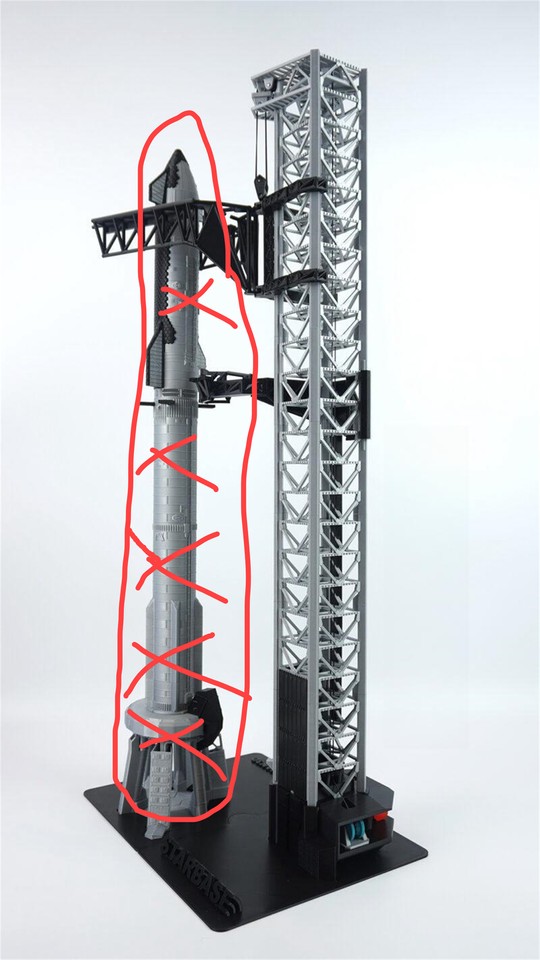 1:200 SpaceX Starship Launch Site Rocket Model High Precision Out of ...