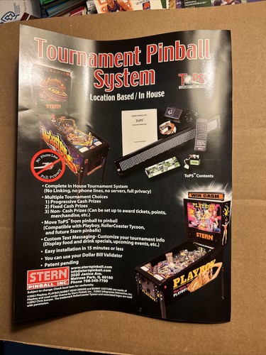 original 2003 11- 8'' Stern Tournament Pinball System ARCADE GAME FLYER ...
