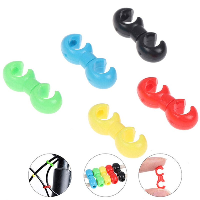 10pcs S Shaped Hook Clips Rotating Bike Brake Gear Cross Cable Tidy ...