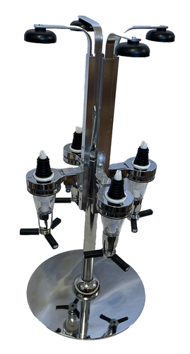Optic Drink Dispenser 4 Bottle Rotary Stand Party Metal Bar Butlerman ...