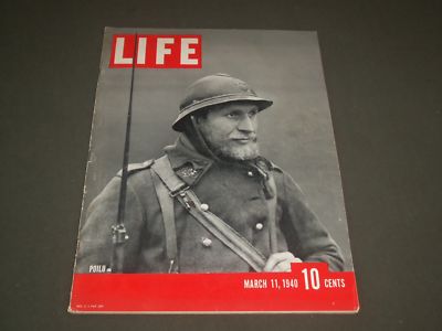 1940 MARCH 11 LIFE MAGAZINE - FRENCH SOLDIER COVER - BO 281 | eBay