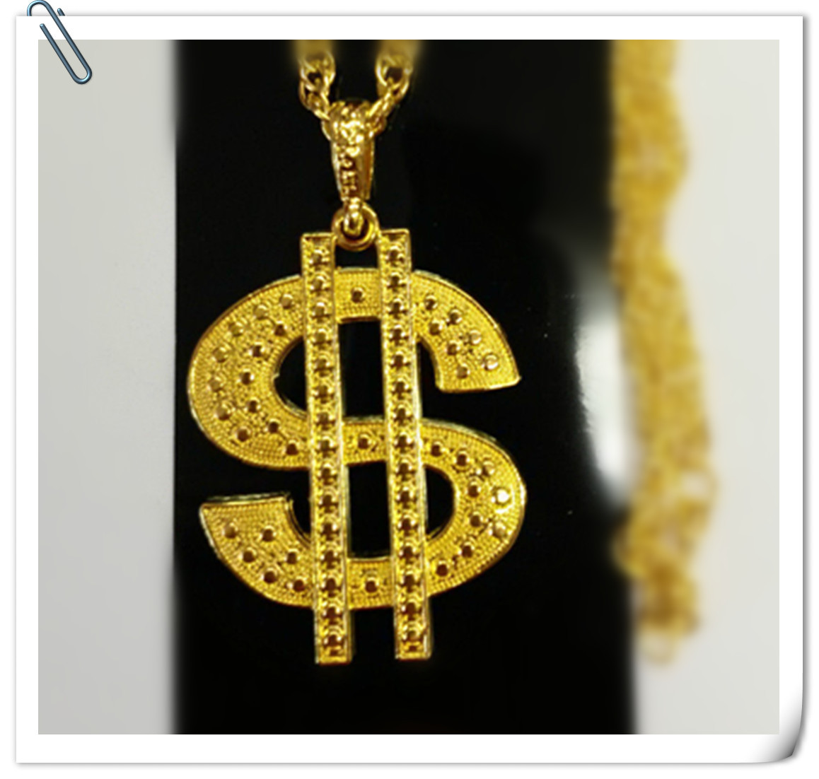 Adult Pimp Gangster Fancy Costume Dollar Sign Bling Necklace Gold And ...