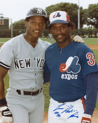Tim Raines Expos w/ Rickey Henderson 8x10 Photo Autographed by Raines 2 ...