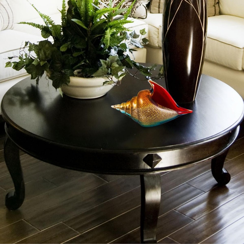 Dale Tiffany AS20328 Oceanside Seashell Handcrafted Art Glass Figurine ...