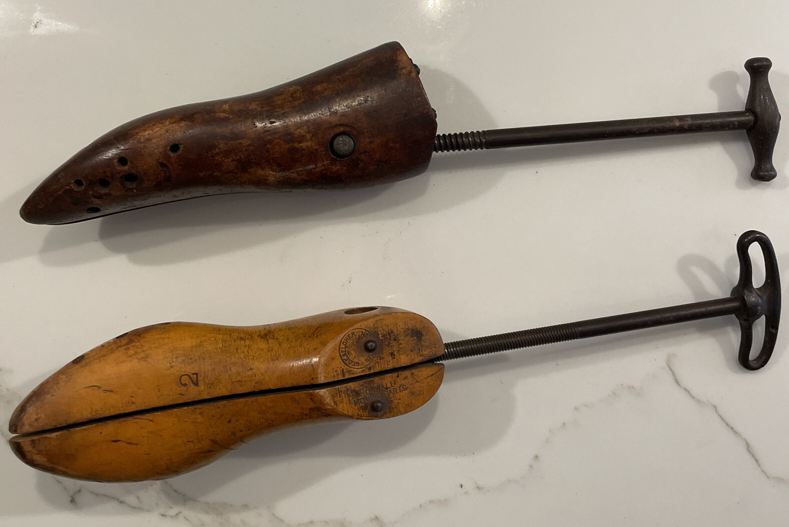 VINTAGE PAIR SHOE STRETCHERS No 1 & 2 - Geo Belcher - ANTIQUE ...