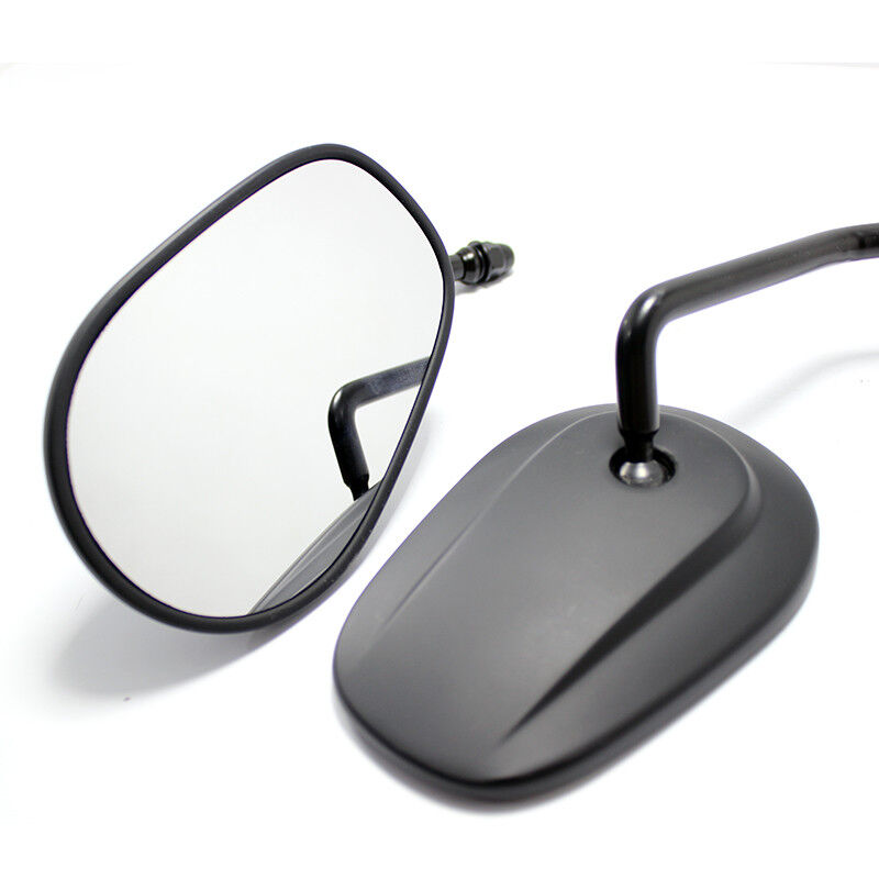 Black Tapered Rearview Short Stem Mirrors For Harley Cruiser Touring