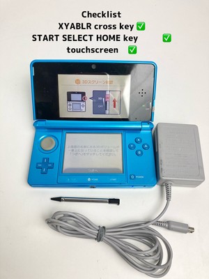 Nintendo 3DS CTR-001 ( Light Blue) With charger Stylus console ...