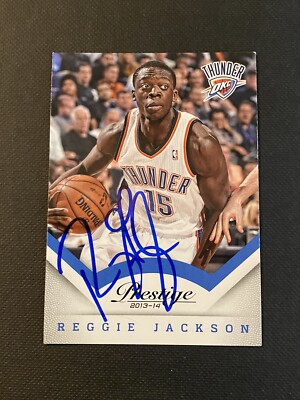 Reggie Jackson Signed 2013-14 Panini Prestige Card Auto Thunder ...