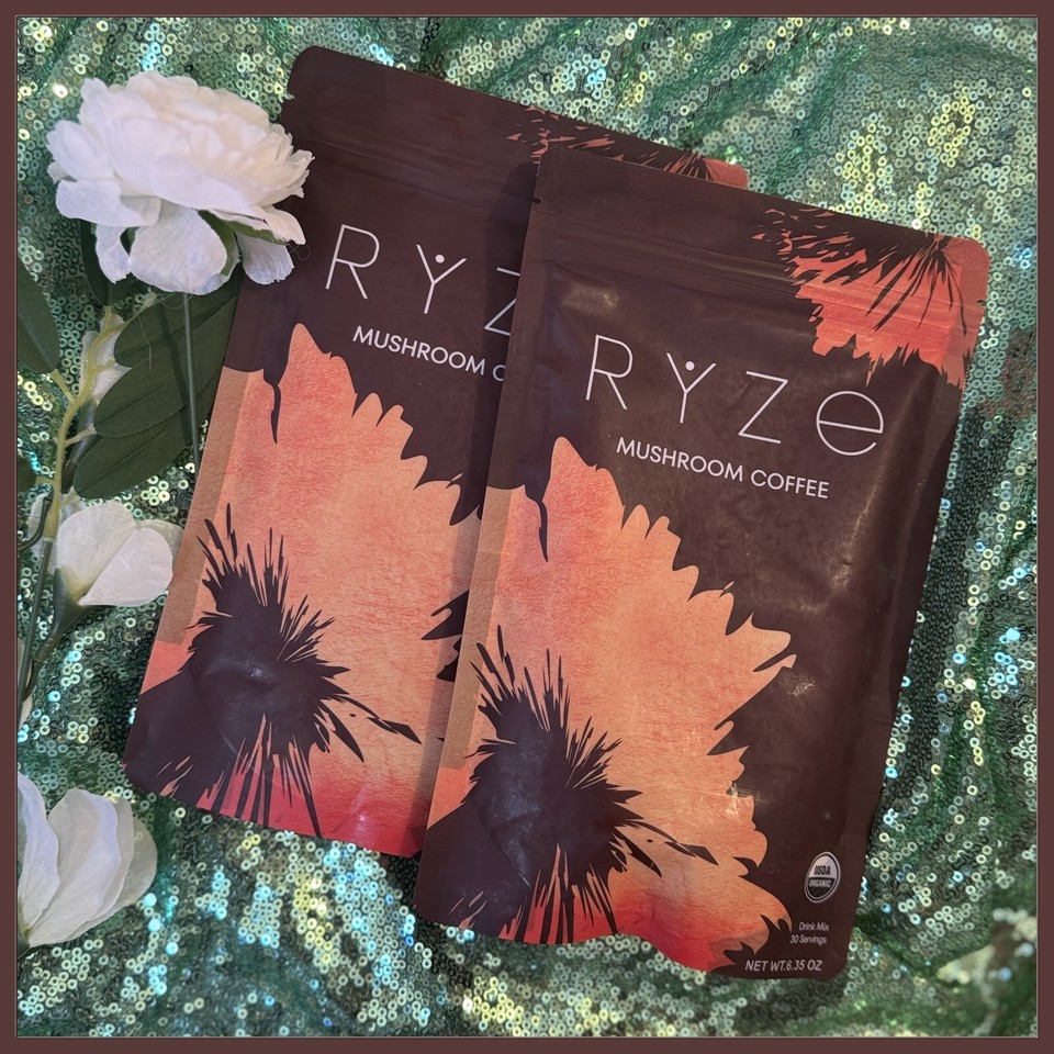 Pack of 2 - Organic RYZE Mushroom Coffee ☕ 30 Servings Per Pack -Free ...